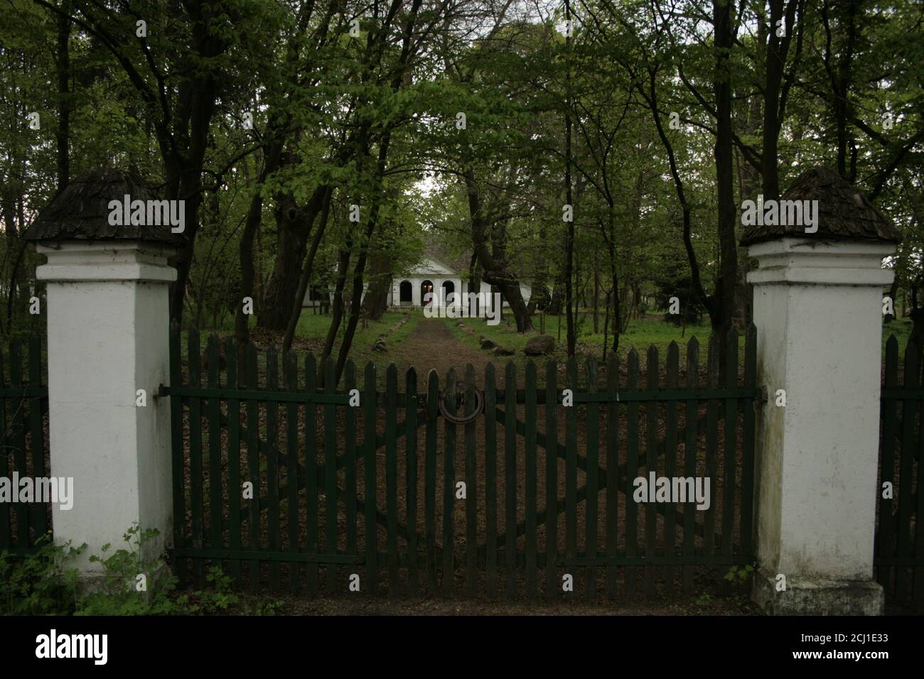 Polish House and Gates Stock Photo - Alamy