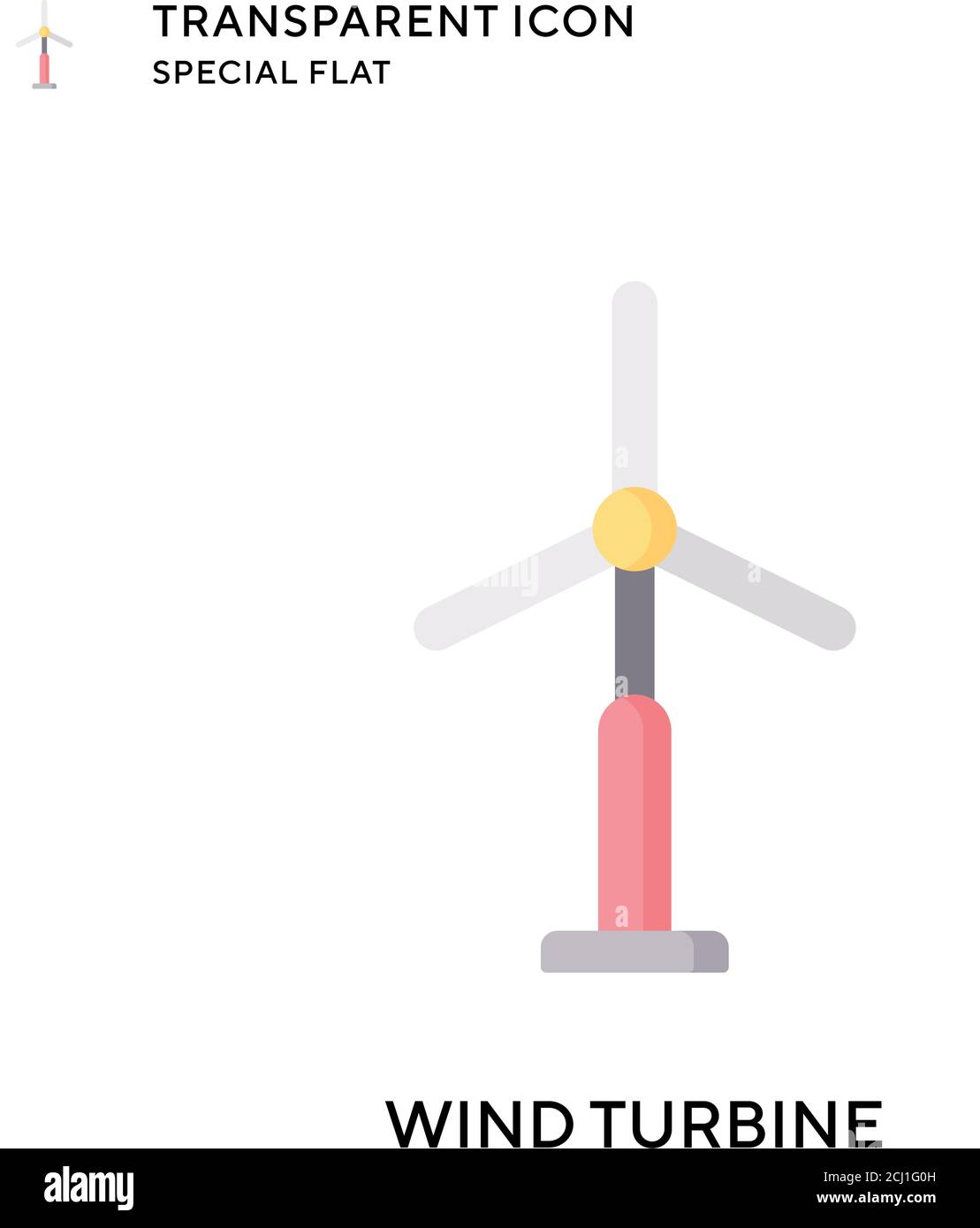 Wind turbine vector icon. Flat style illustration. EPS 10 vector Stock ...