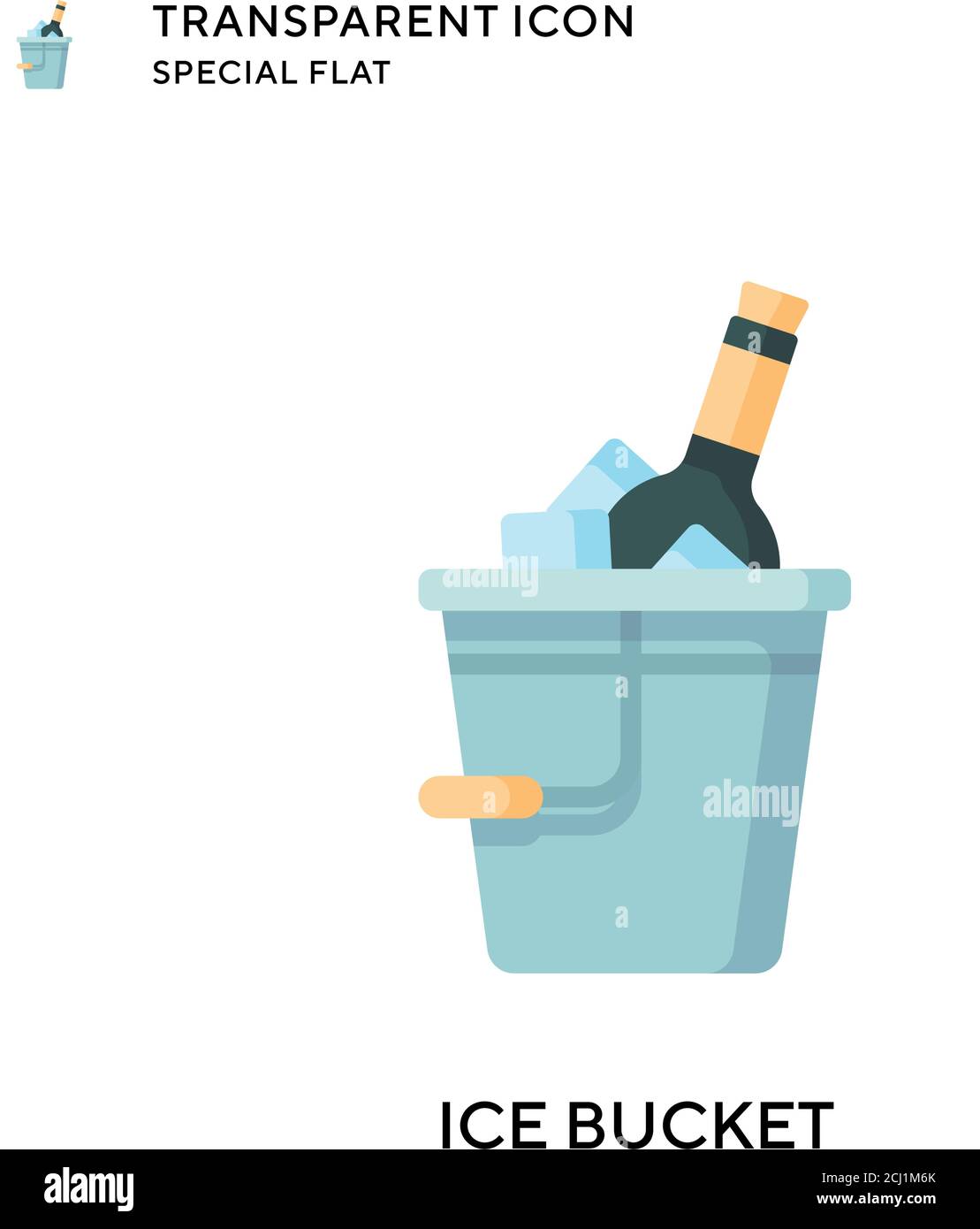 Ice bucket vector icon. Flat style illustration. EPS 10 vector Stock ...