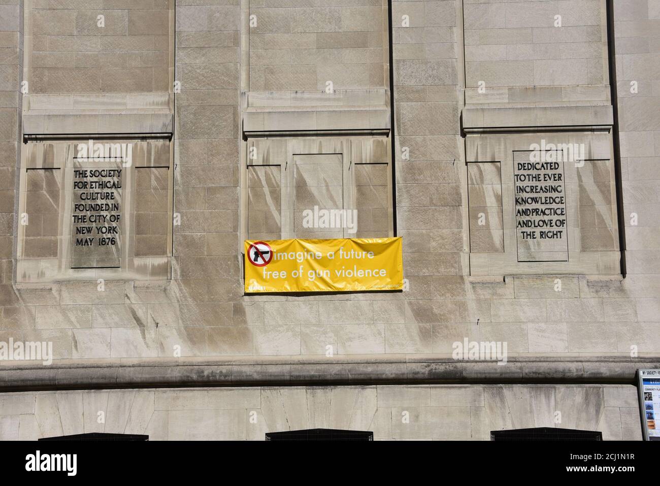 Gun crime banner, New York, USA Stock Photo - Alamy