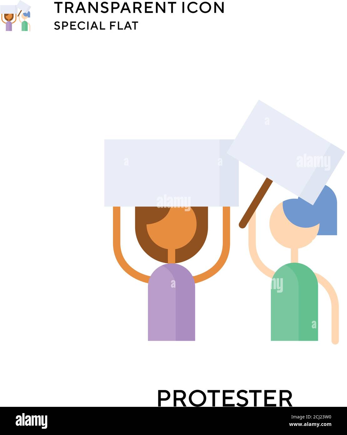 Protester vector icon. Flat style illustration. EPS 10 vector Stock ...