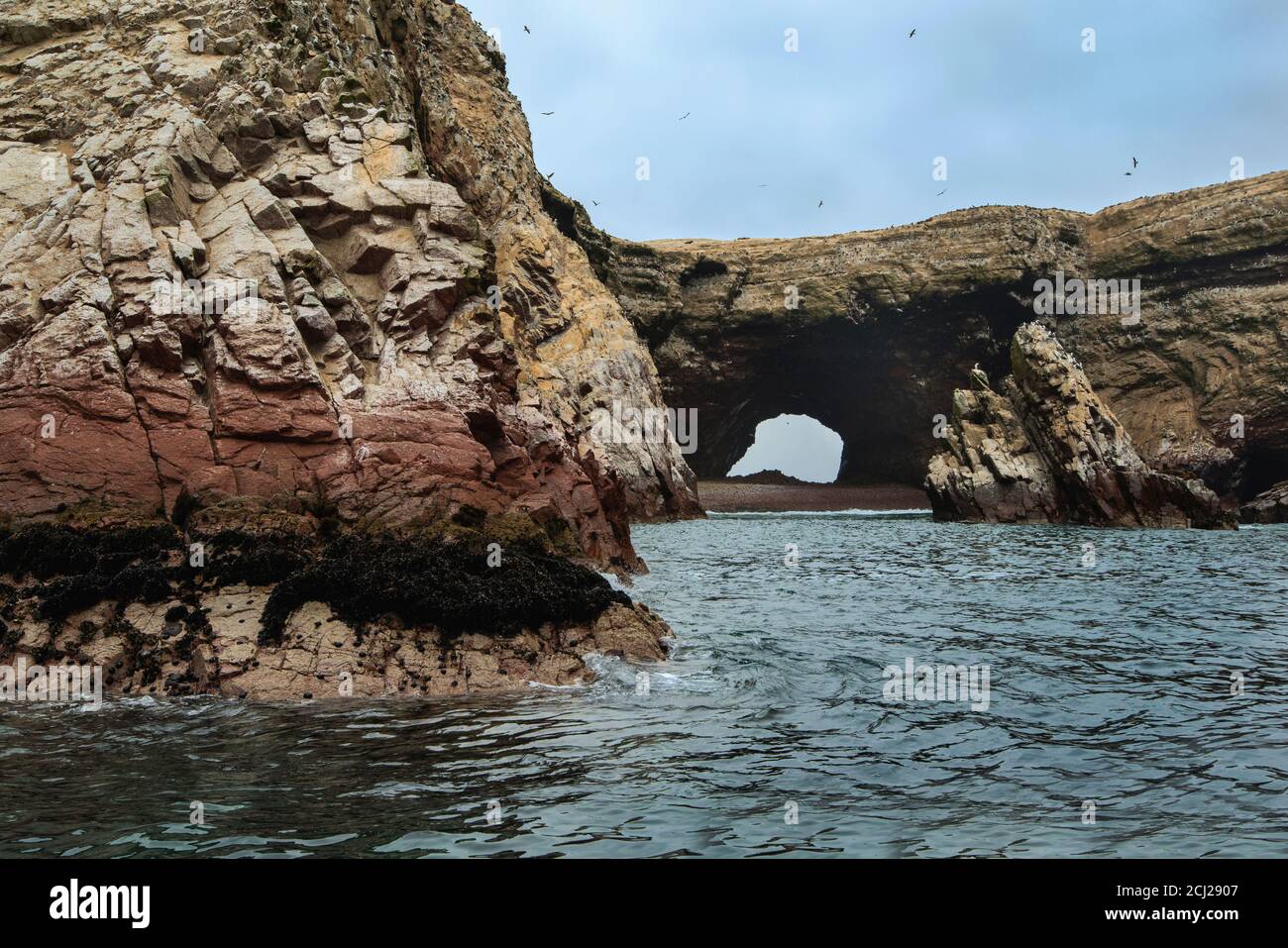Rock Formation, Sea Caves, Arches, and Soaring Cliffs, Paracas National ...
