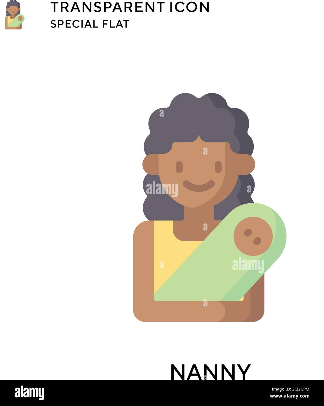 Nanny vector icon. Flat style illustration. EPS 10 vector Stock Vector ...