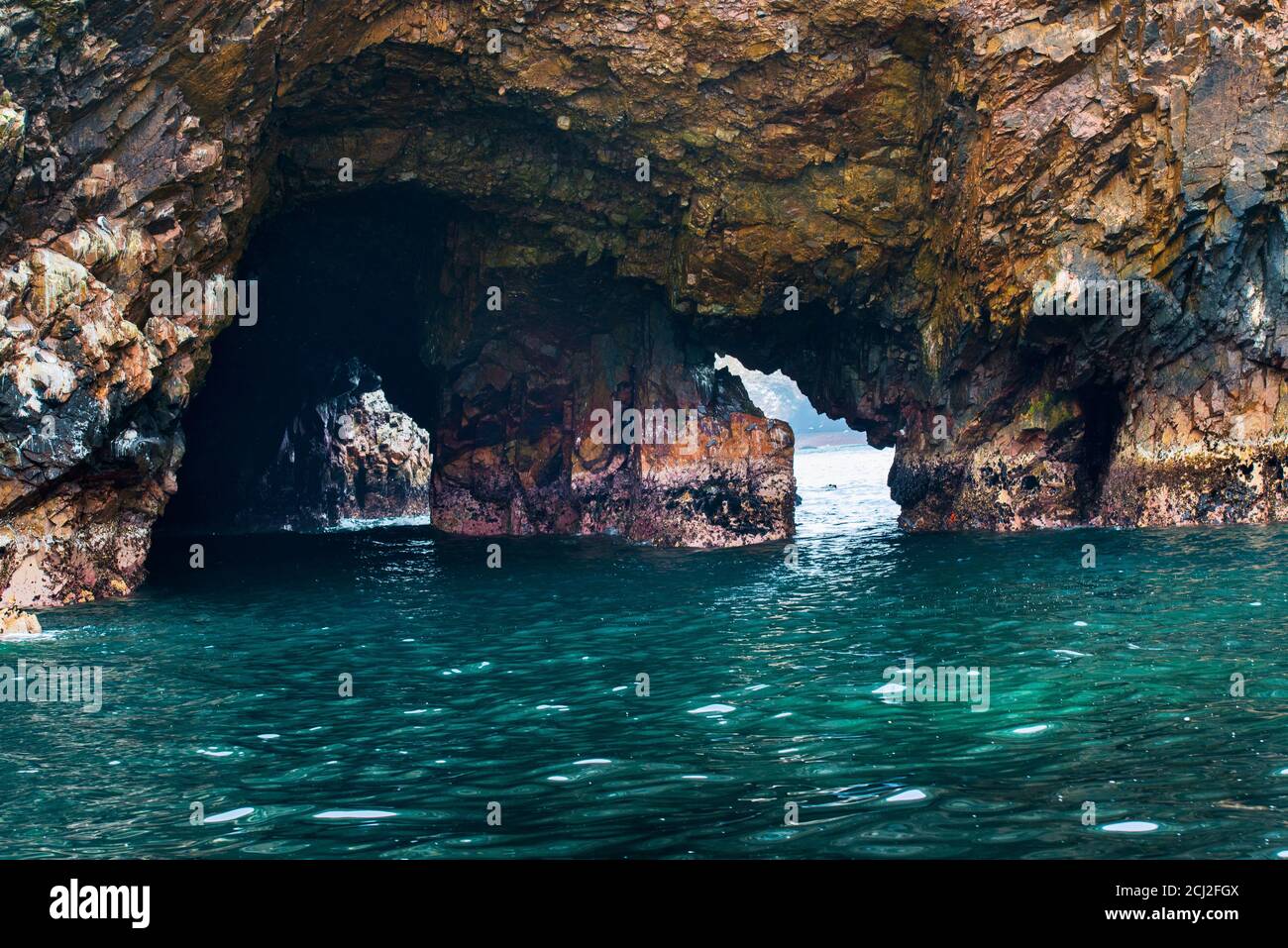 Rock Formation, Sea Caves, Arches, and Soaring Cliffs, Paracas National ...