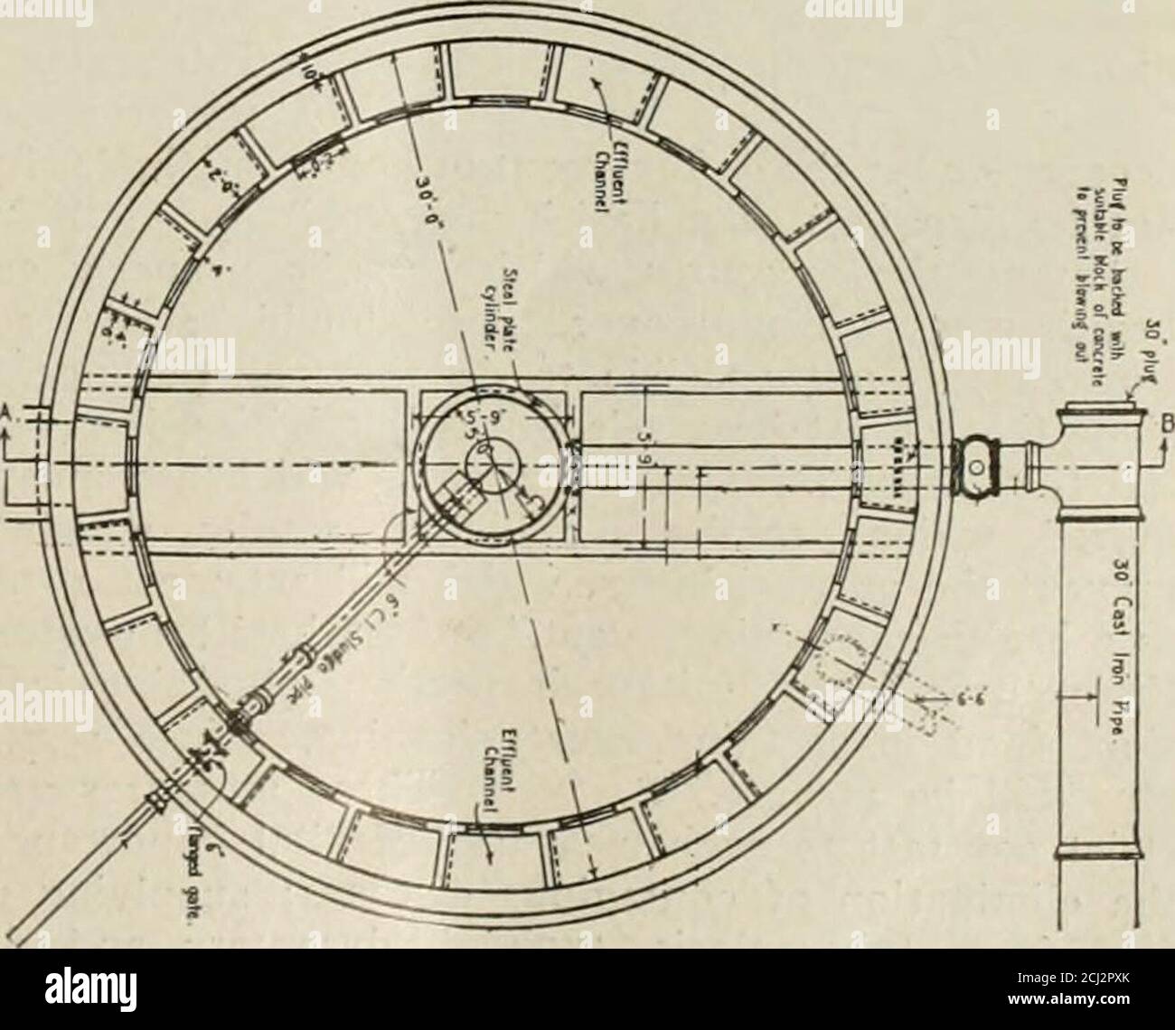 . Public works . SECTIONAL ELEVATION ON. SECOJVTDART SETTLING TANK ...