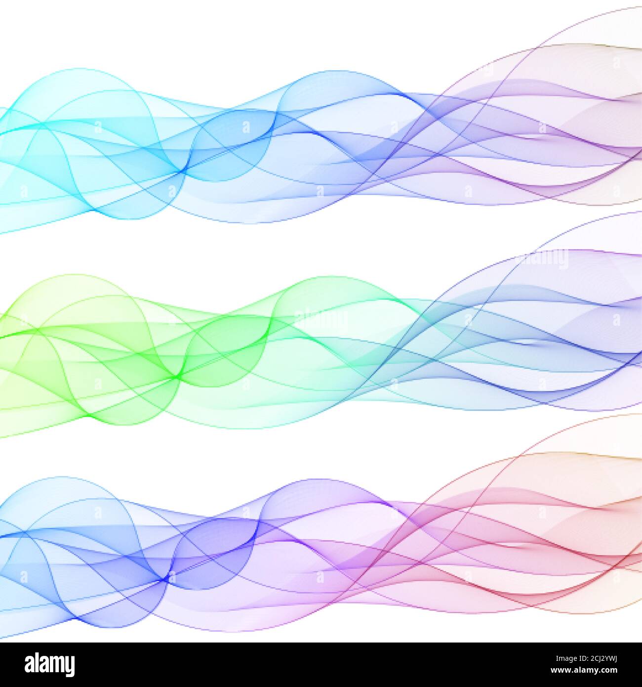 Colored abstract waves. Banner layout. Presentation template. Set of ...