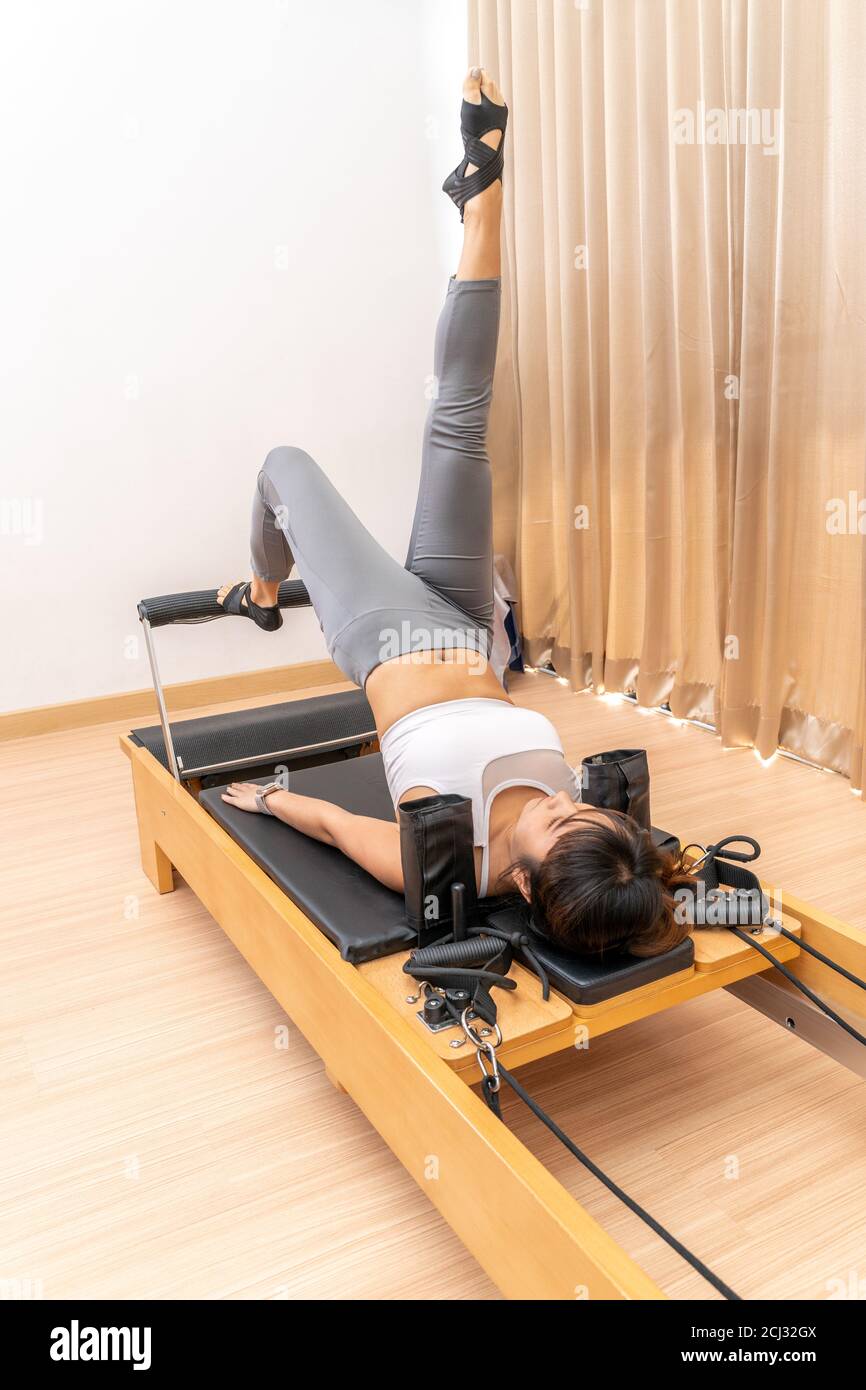 Pilates reformer machine hi-res stock photography and images - Alamy