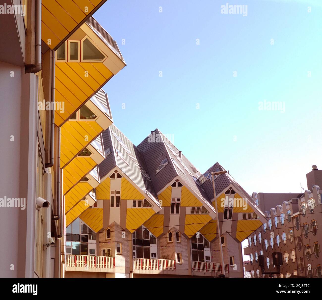 famous and picturesque yellow cubic houses of Rotterdam, the modern ...