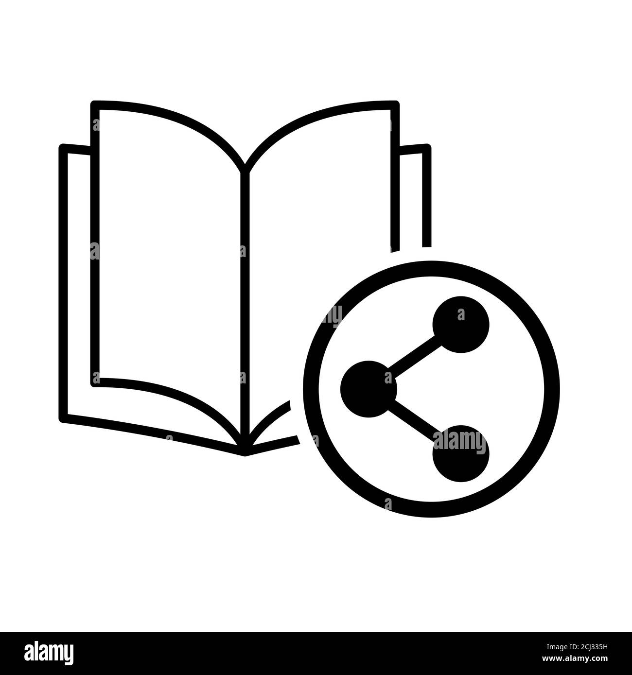 Book icon, share open education textbook, library vector illustration ...