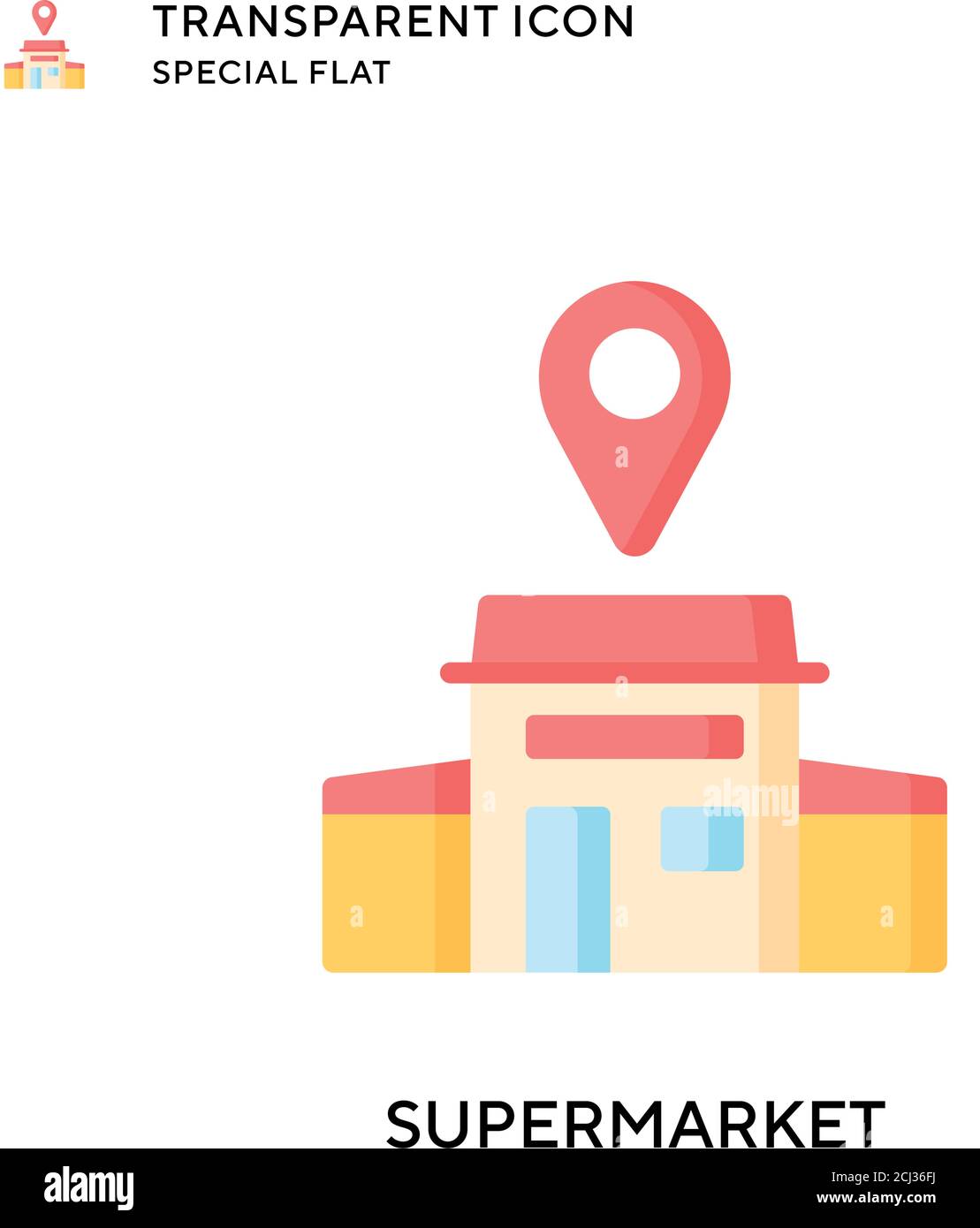 Supermarket vector icon. Flat style illustration. EPS 10 vector Stock ...