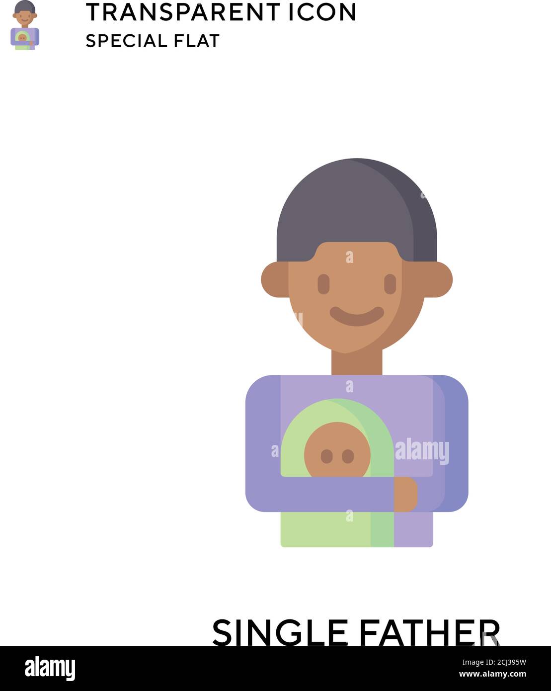 Single father vector icon. Flat style illustration. EPS 10 vector Stock ...