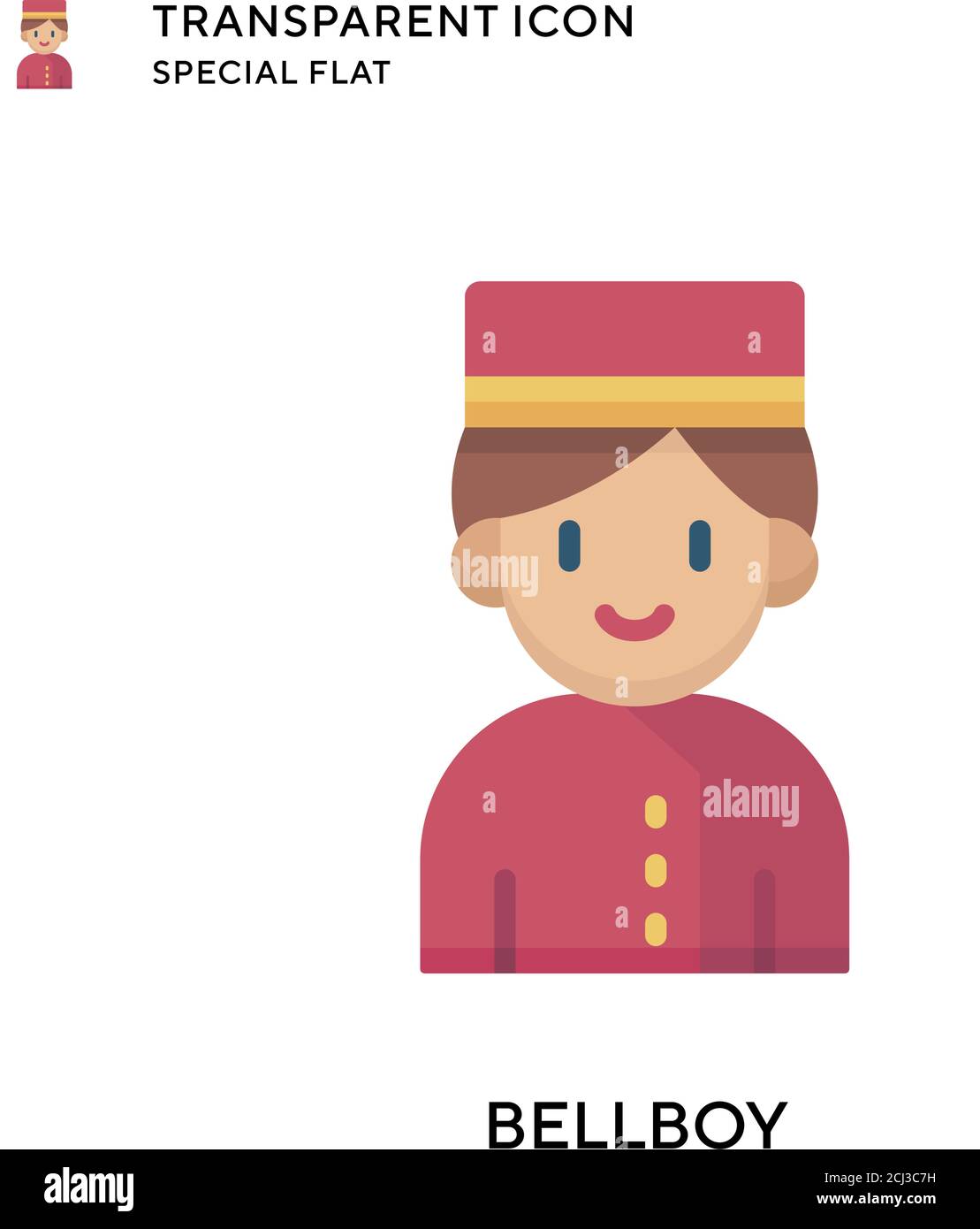 Bellboy vector icon. Flat style illustration. EPS 10 vector Stock ...