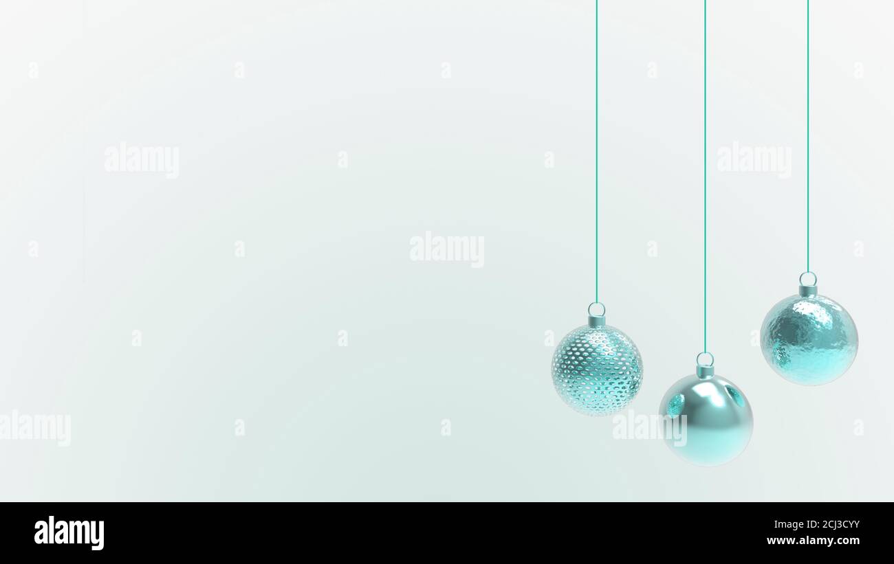 Azure Christmas balls with azure background. colorful xmas balls for ...