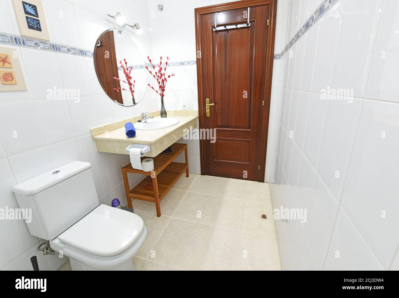 Beautiful view of a toilet bowl in a modern bathroom interior Stock ...