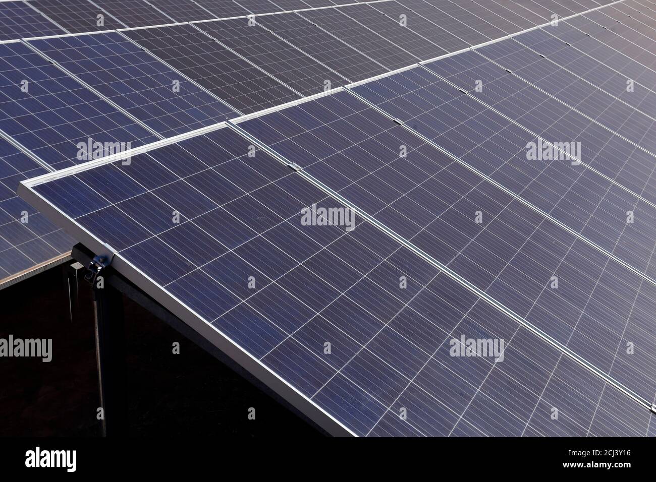 several plates with cells for capturing solar energy Stock Photo - Alamy