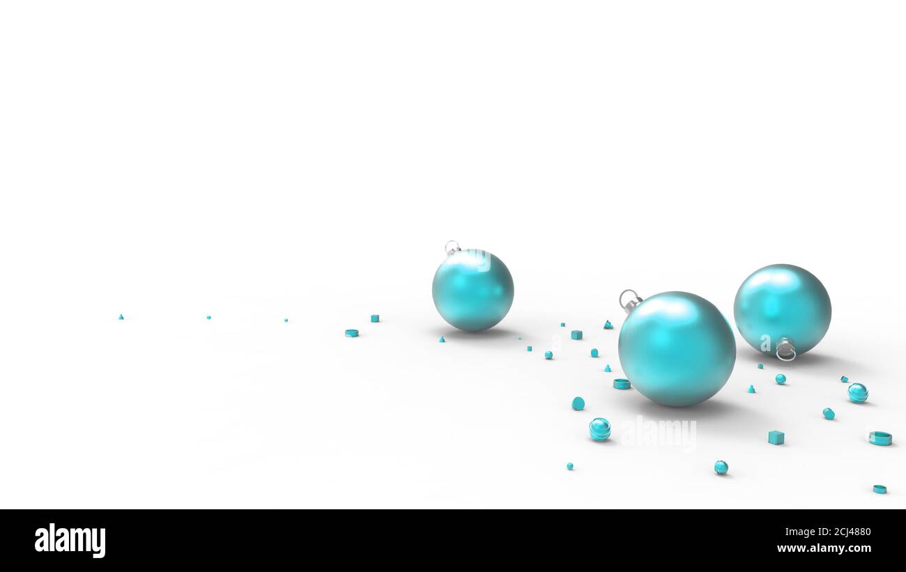 Azure Christmas balls with azure background. colorful xmas balls for ...