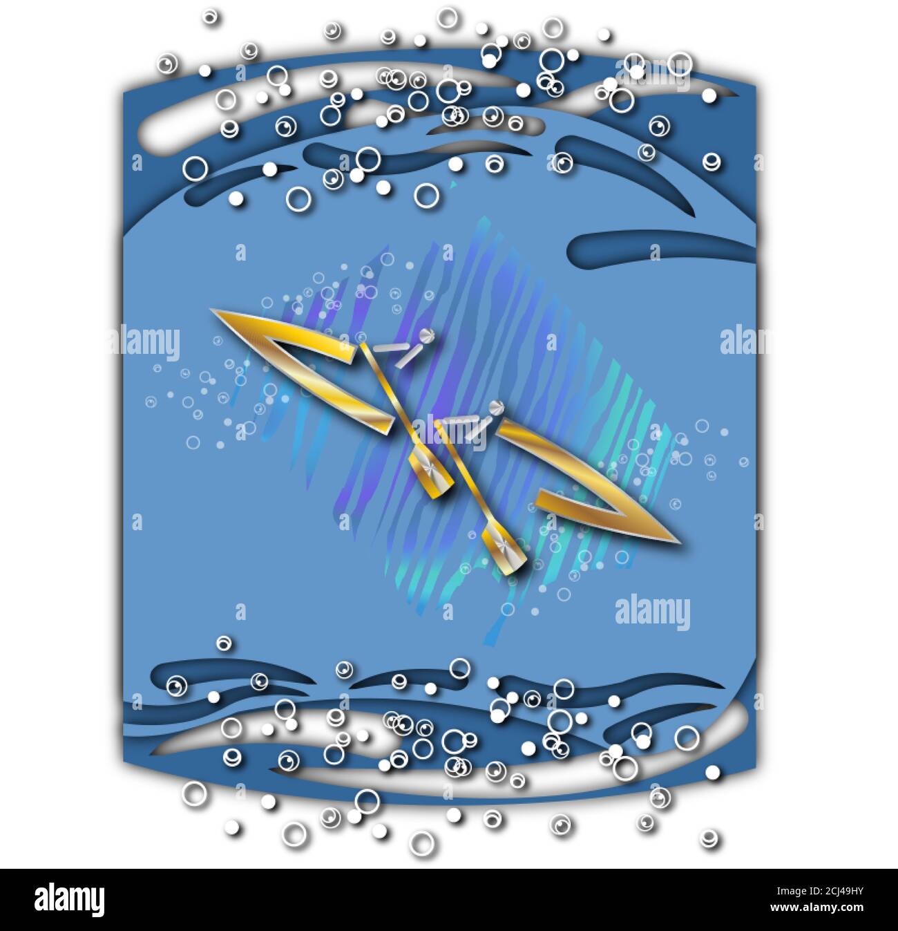 Banner with a golden spoon for rowing sports. Vector illustration Stock ...