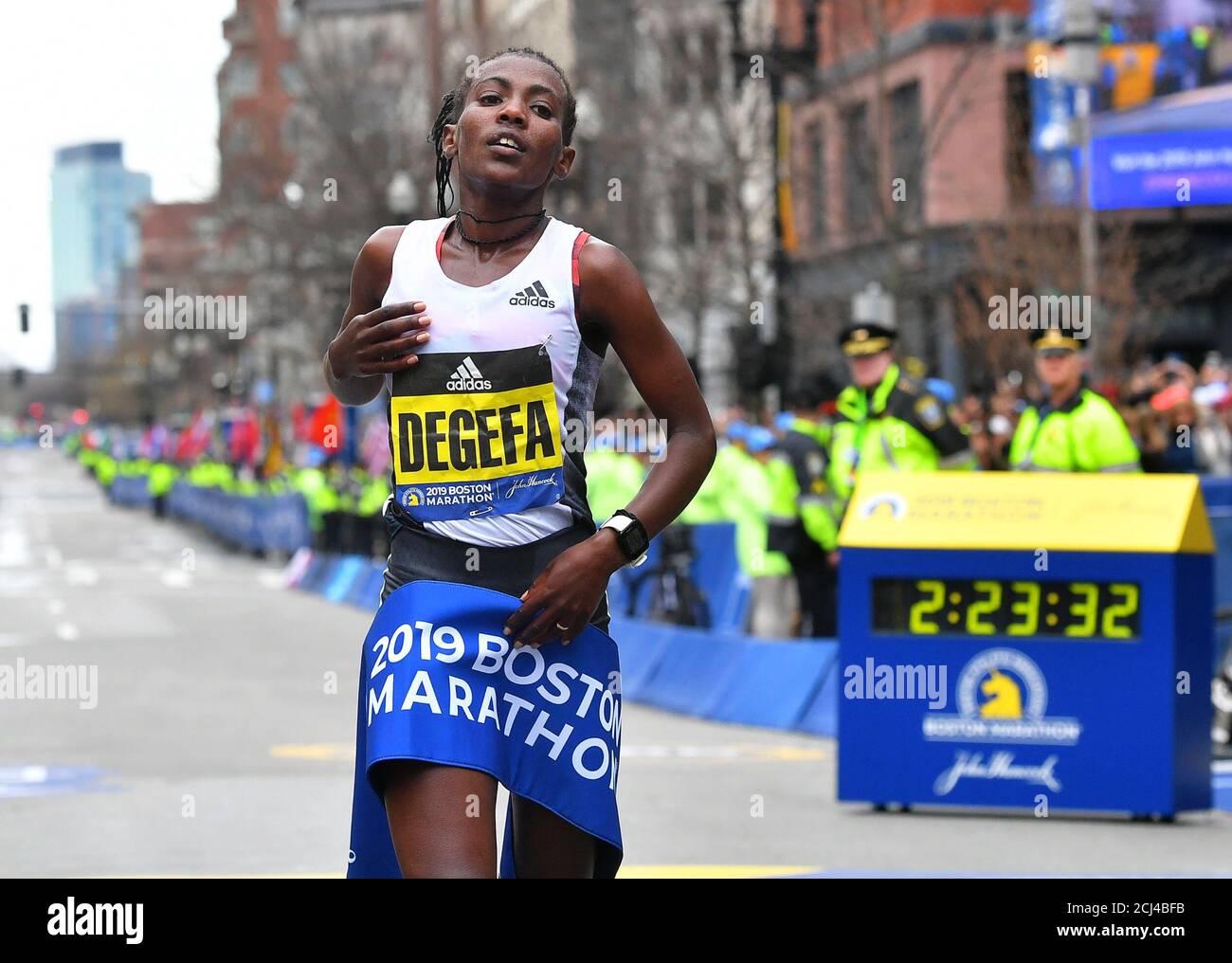 Boston Marathon Finish Line High Resolution Stock Photography and ...