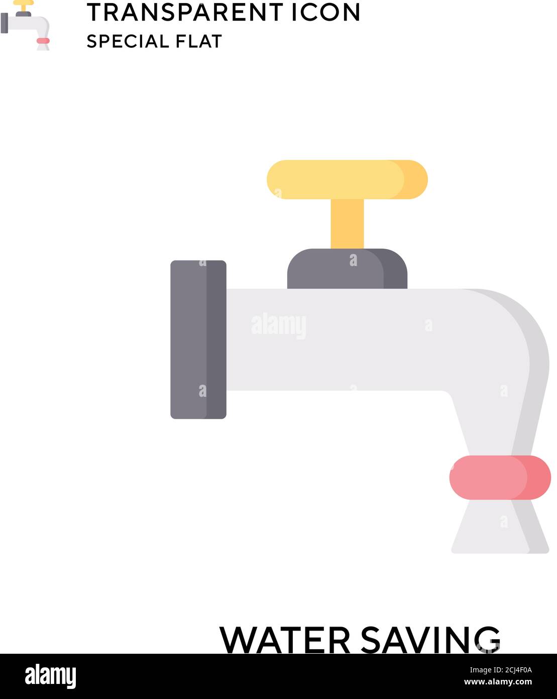 Water saving vector icon. Flat style illustration. EPS 10 vector Stock ...