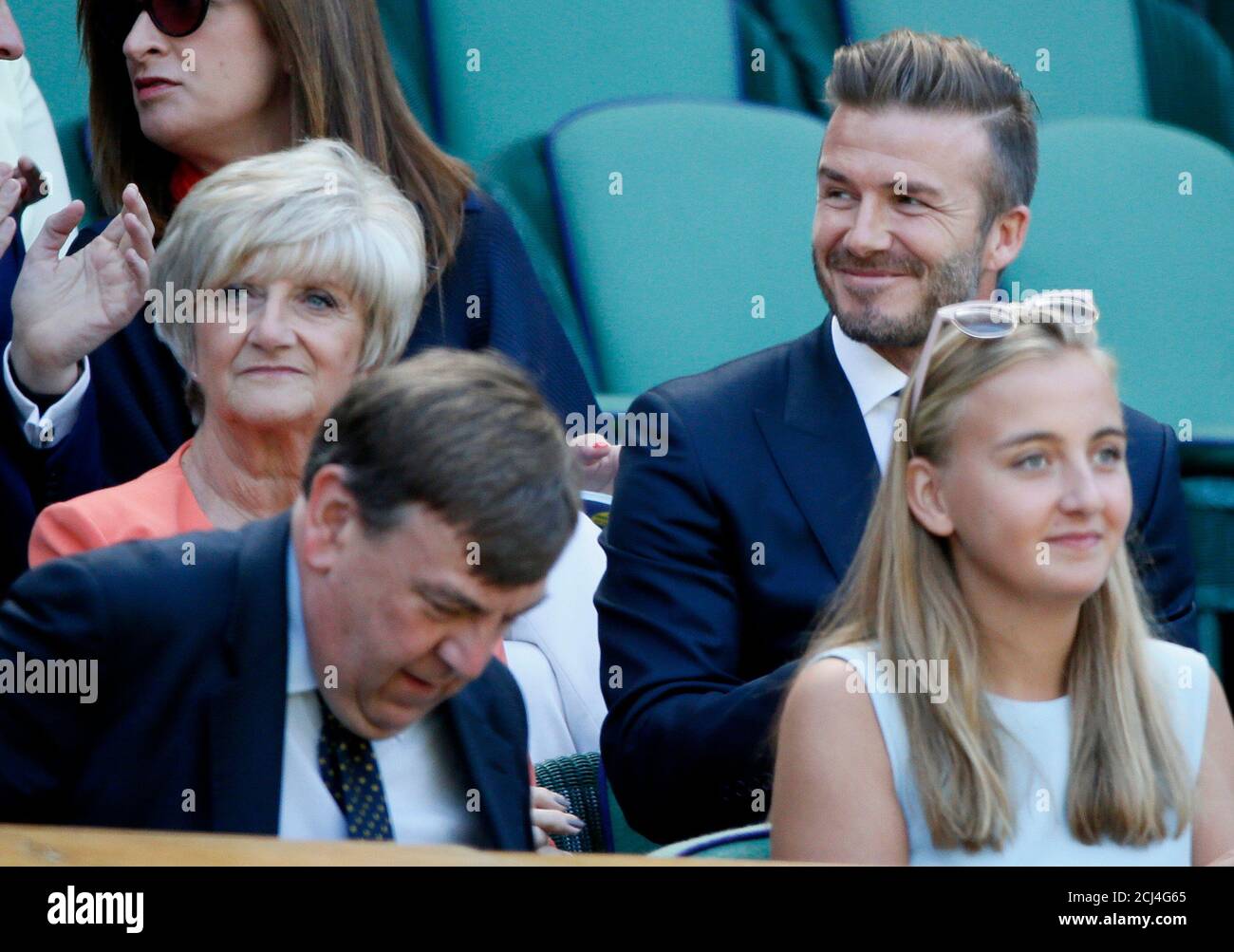 David beckham with mother sandra hi-res stock photography and images ...