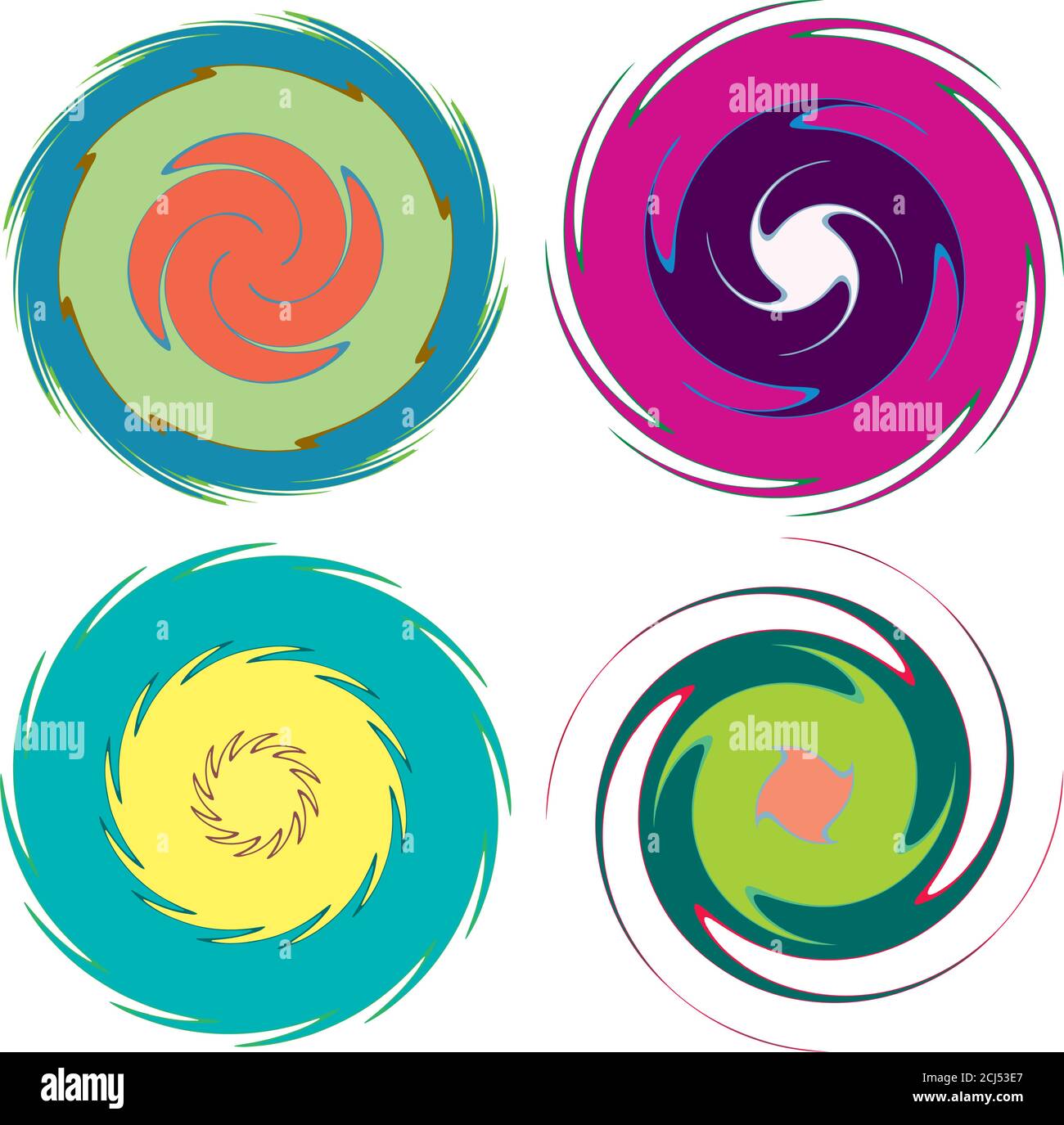 Abstract concentric, radial, concentric spiral, swirl, twirl and vortex ...