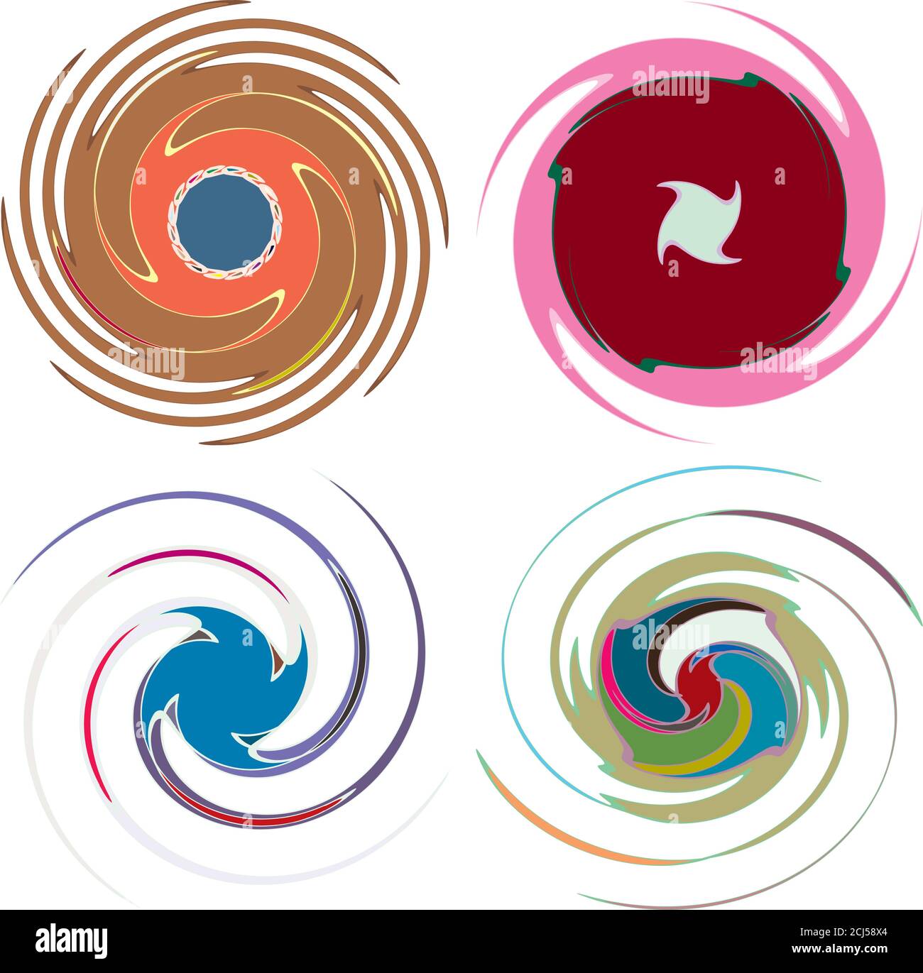 Abstract concentric, radial, concentric spiral, swirl, twirl and vortex ...