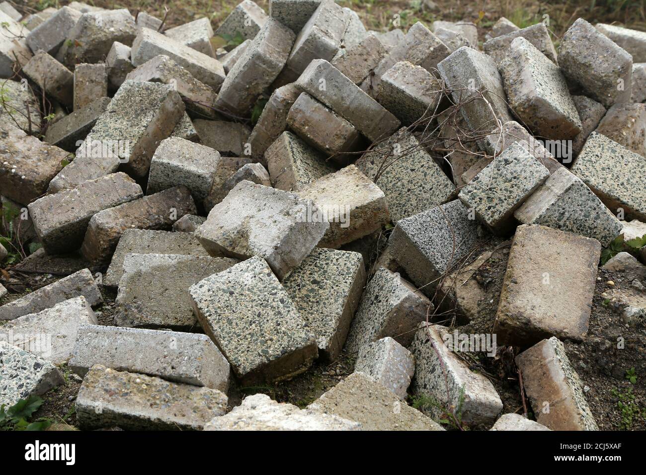 Pile of old paving stones at a construction site Stock Photo - Alamy