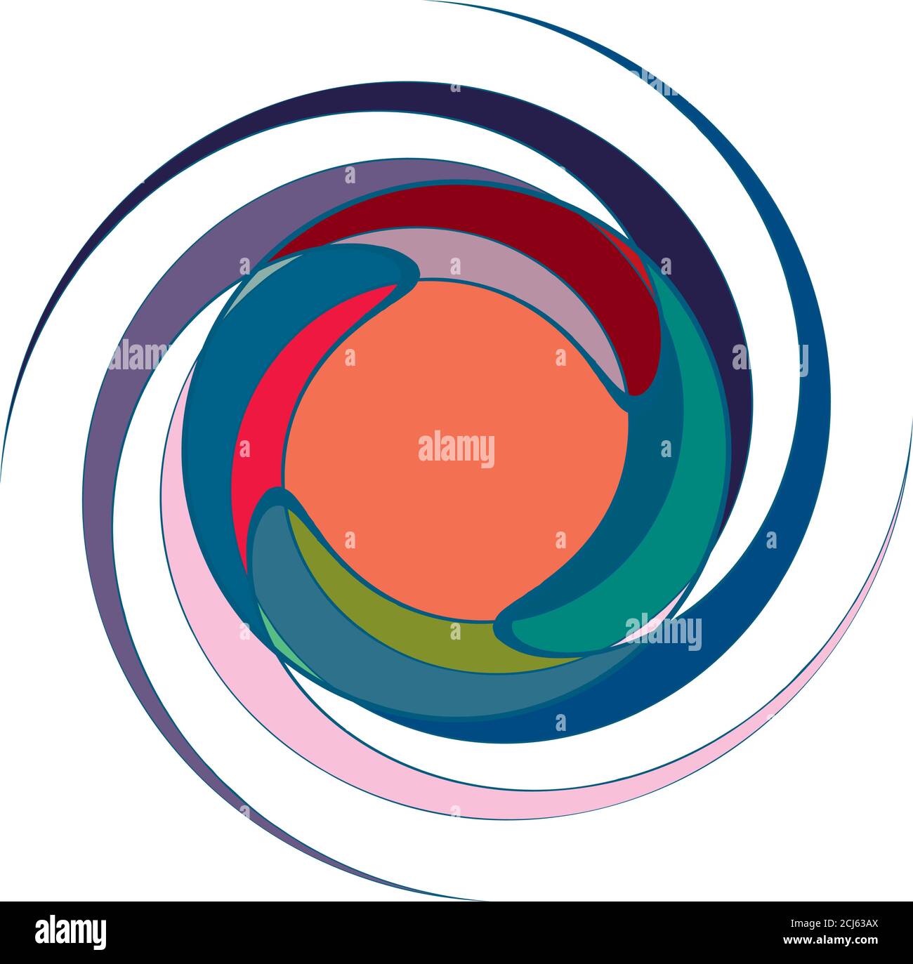 Abstract concentric, radial, concentric spiral, swirl, twirl and vortex ...