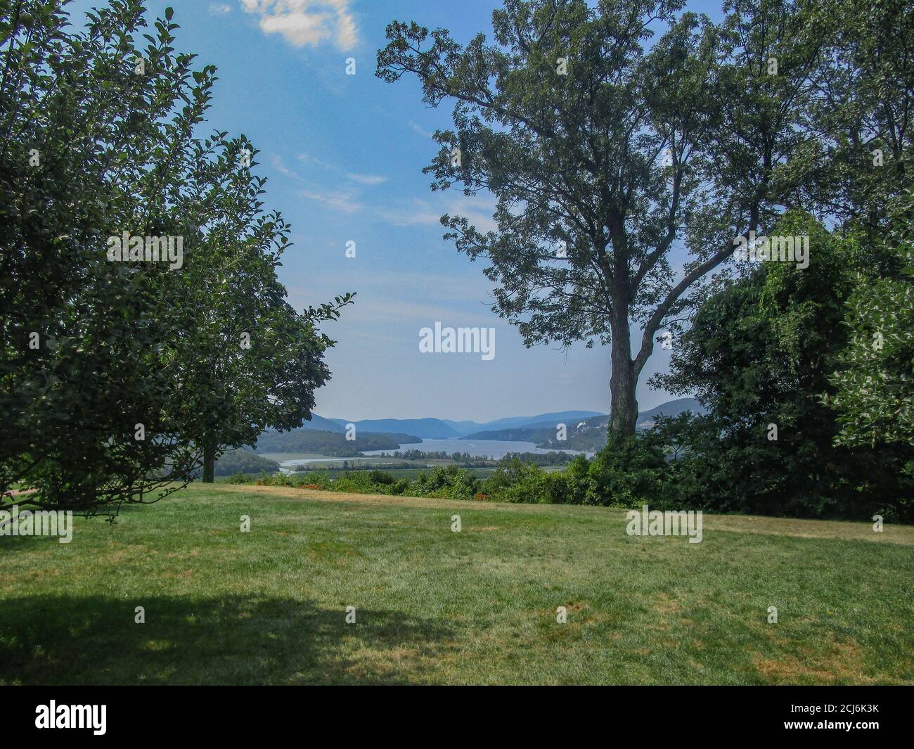 Garrison, New York, USA: View of the Hudson River from the grounds of ...