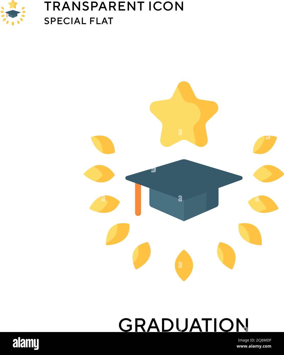 Graduation vector icon. Flat style illustration. EPS 10 vector Stock ...