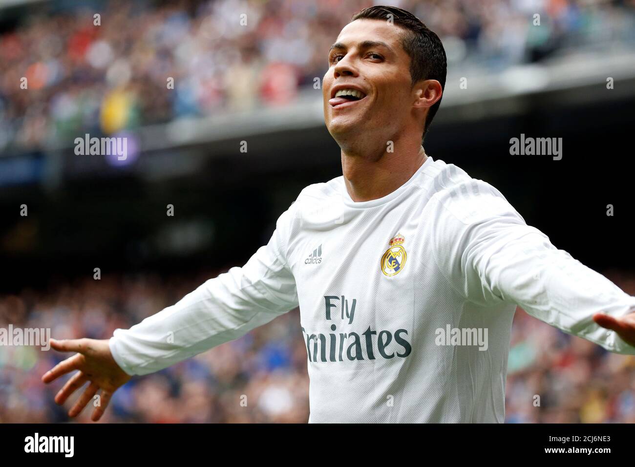 Cristiano Ronaldo Celebrates After Scoring High Resolution Stock ...