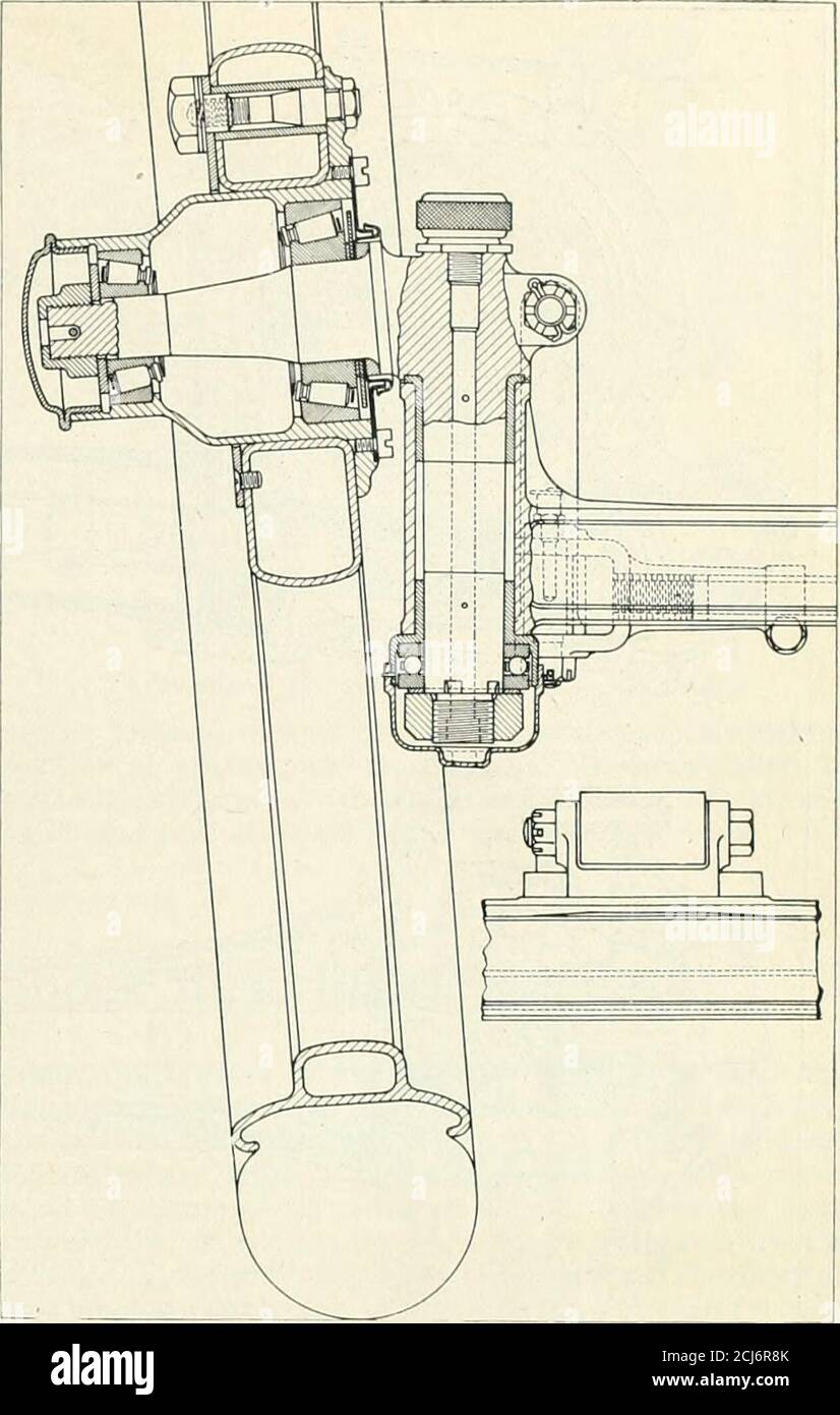 . Automotive industries . Transverse section of 15-hp. Wolseley engine ...