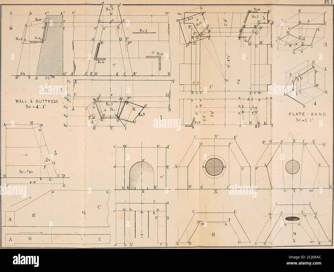 . Stereotomy : Problems in stone cutting. In four classes. I. Plane ...