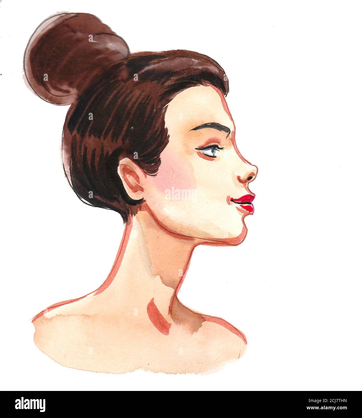 Profile face ink drawing hi-res stock photography and images - Alamy