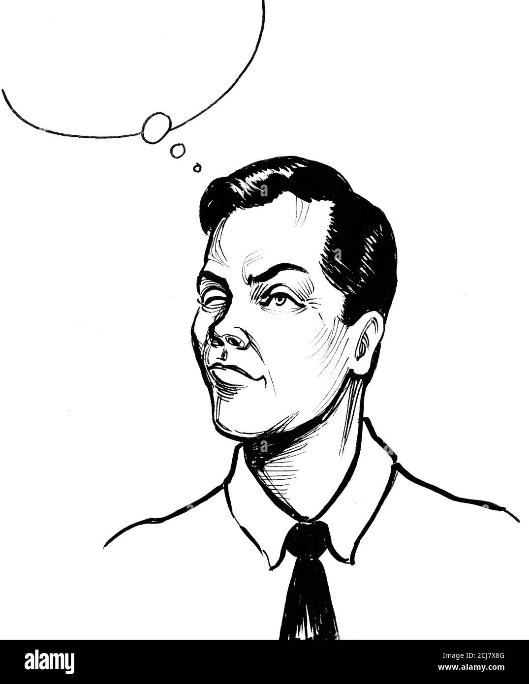 Business Man Thinking Illustration