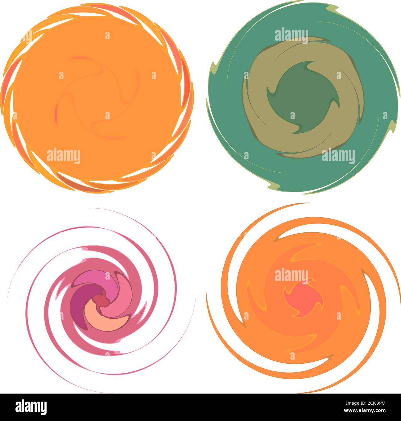 Abstract concentric, radial, concentric spiral, swirl, twirl and vortex ...