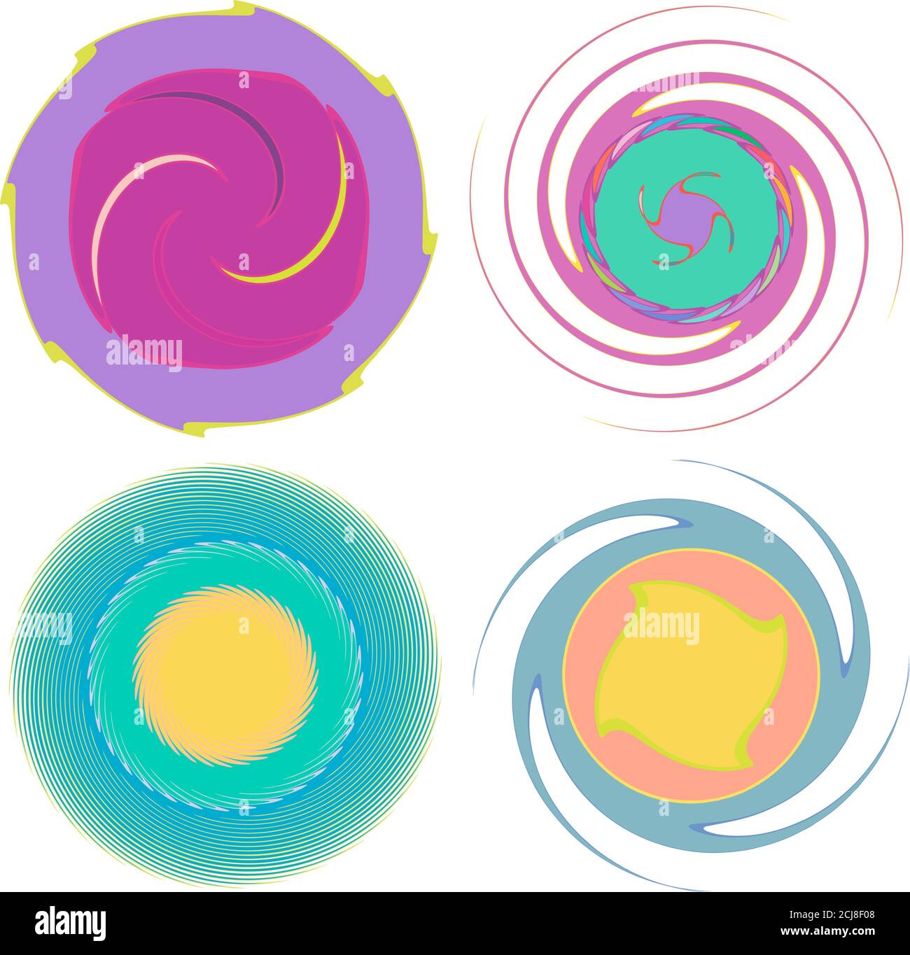 Smooth, pastel, colorful abstract concentric, radial, concentric spiral ...