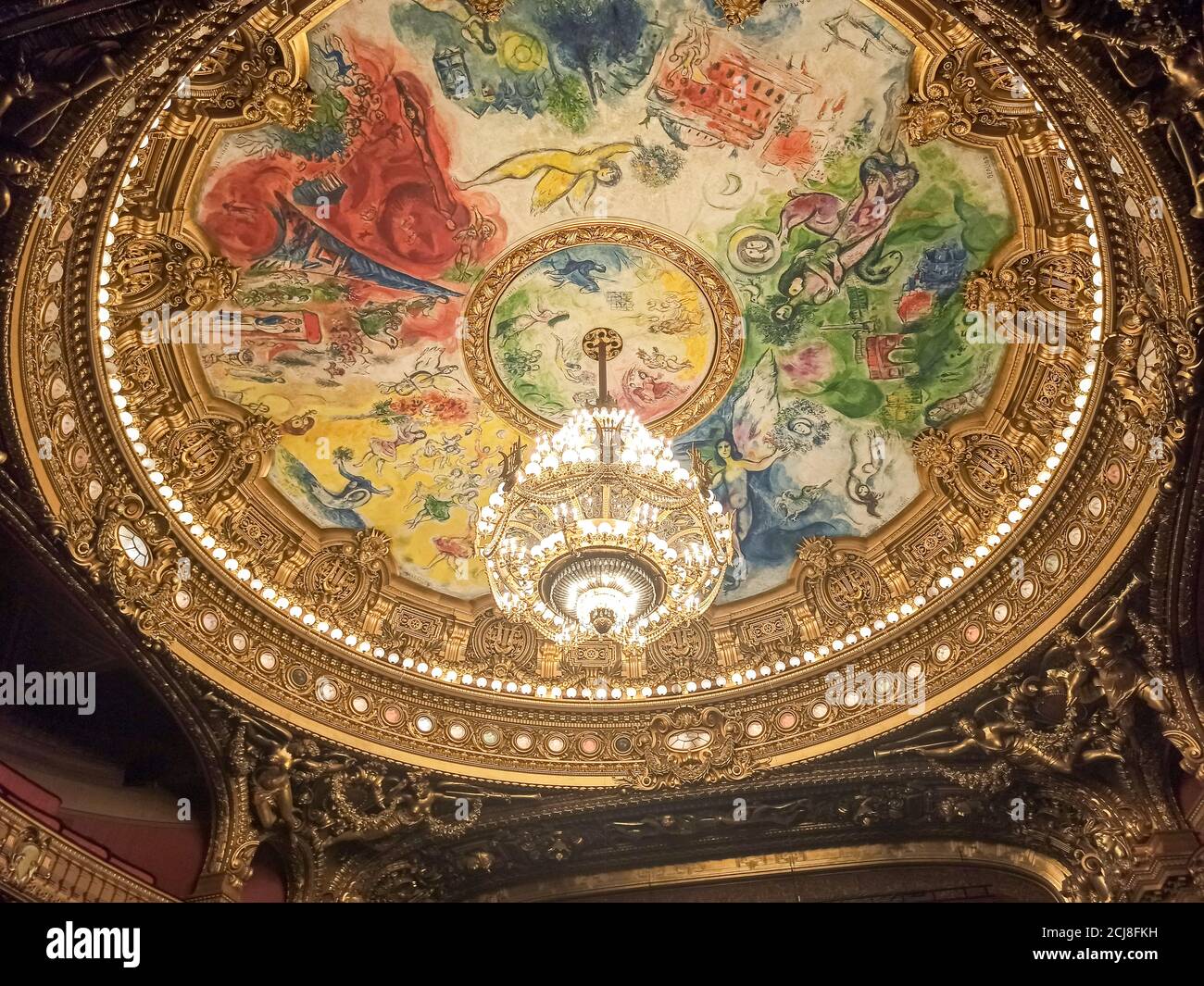 ceiling painting of the Palais Garnier in Paris Stock Photo - Alamy