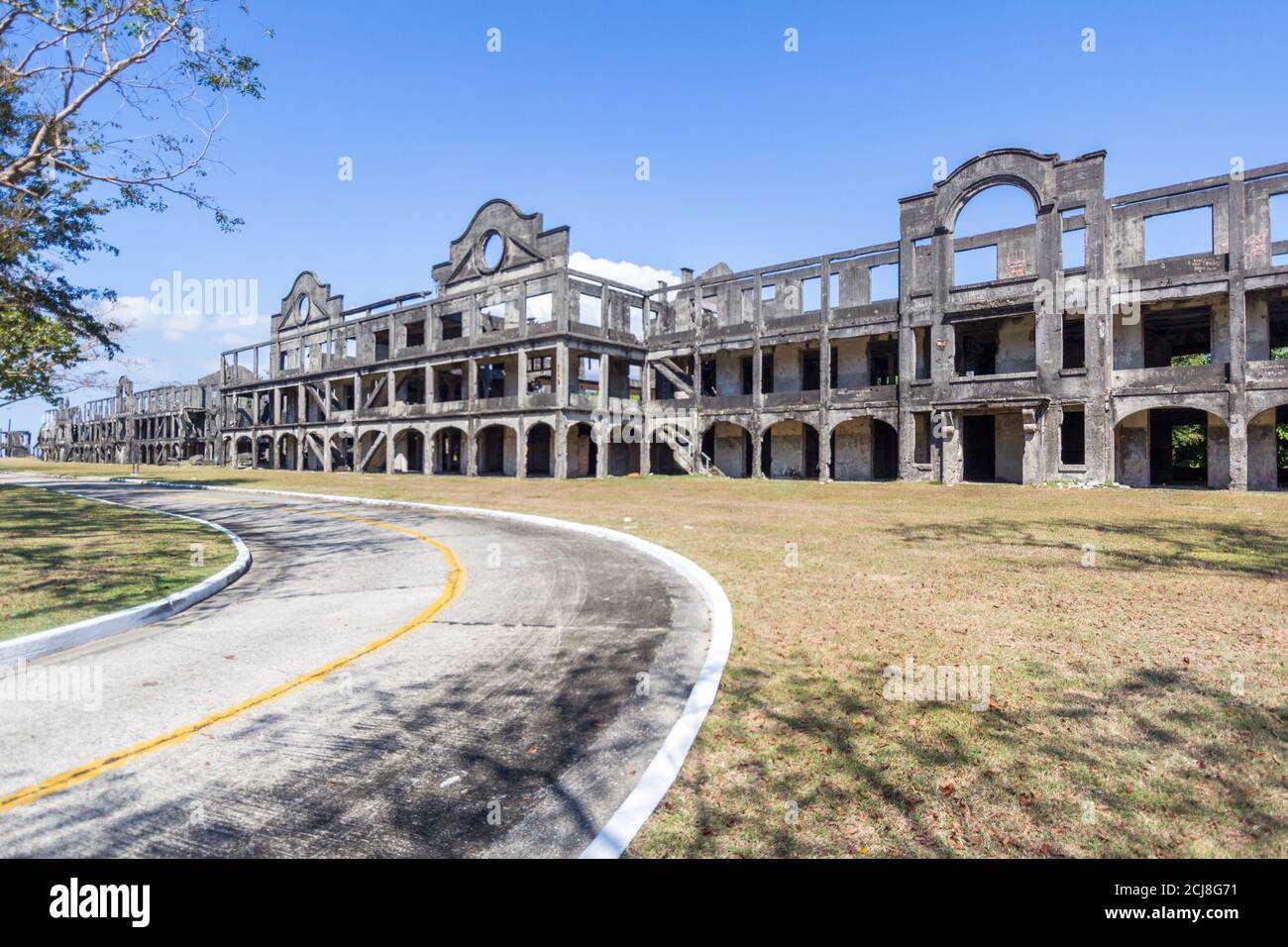 The ruins of the Mile Long Barracks in Corregidor Island Stock Photo ...