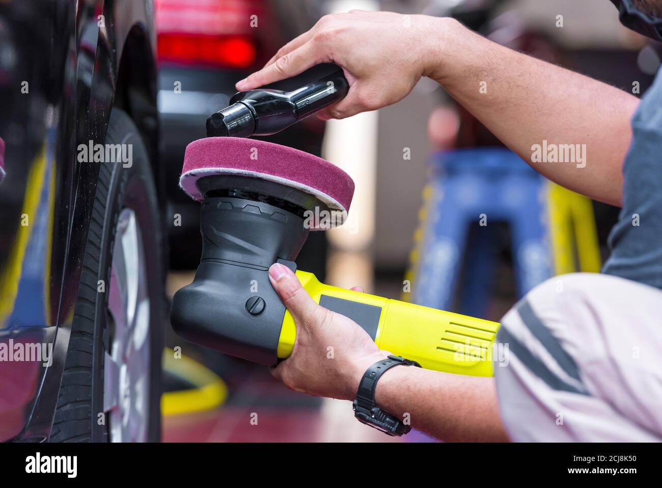 Polishing automobile part hi-res stock photography and images - Alamy