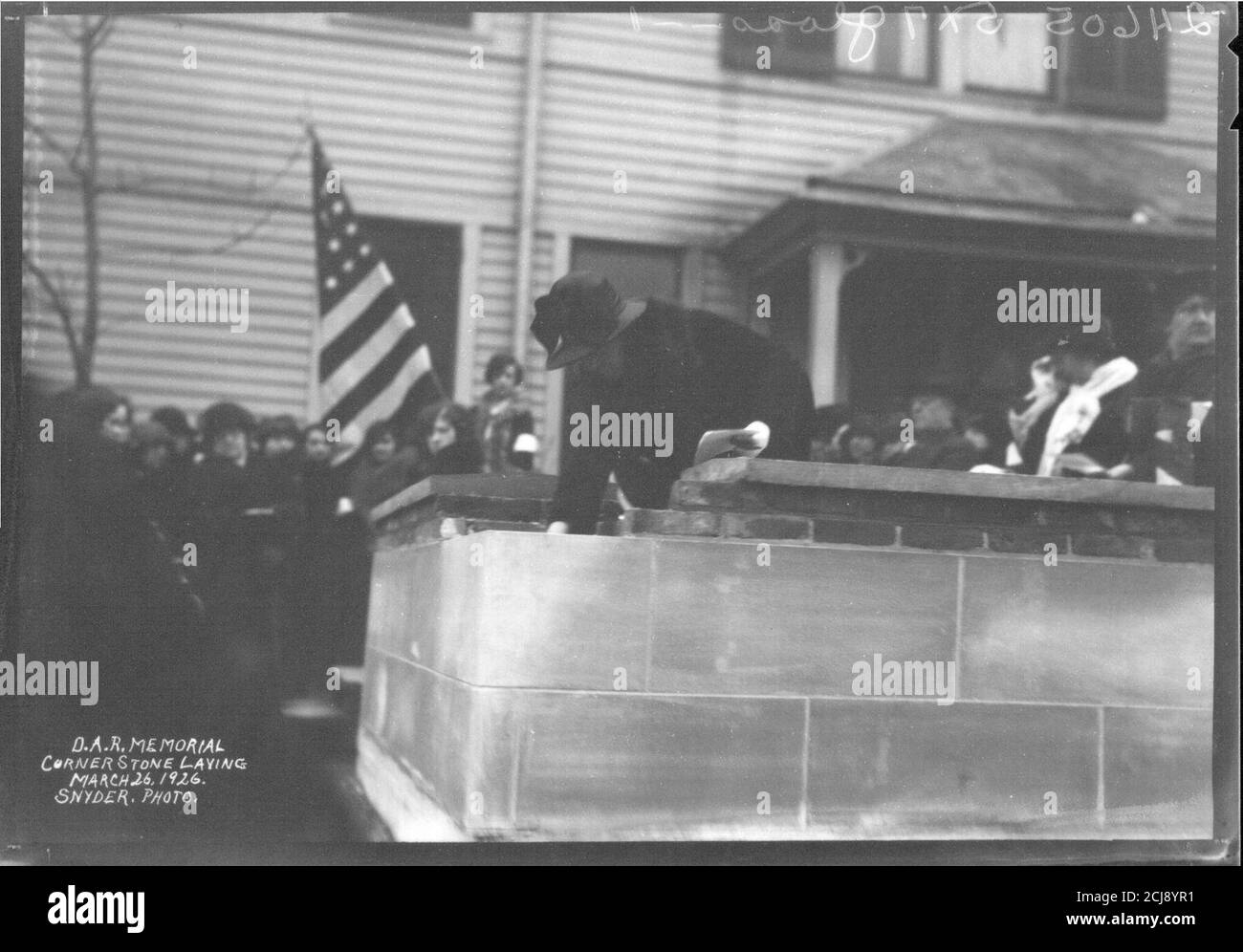 Cornerstone laying ceremony Black and White Stock Photos & Images - Alamy