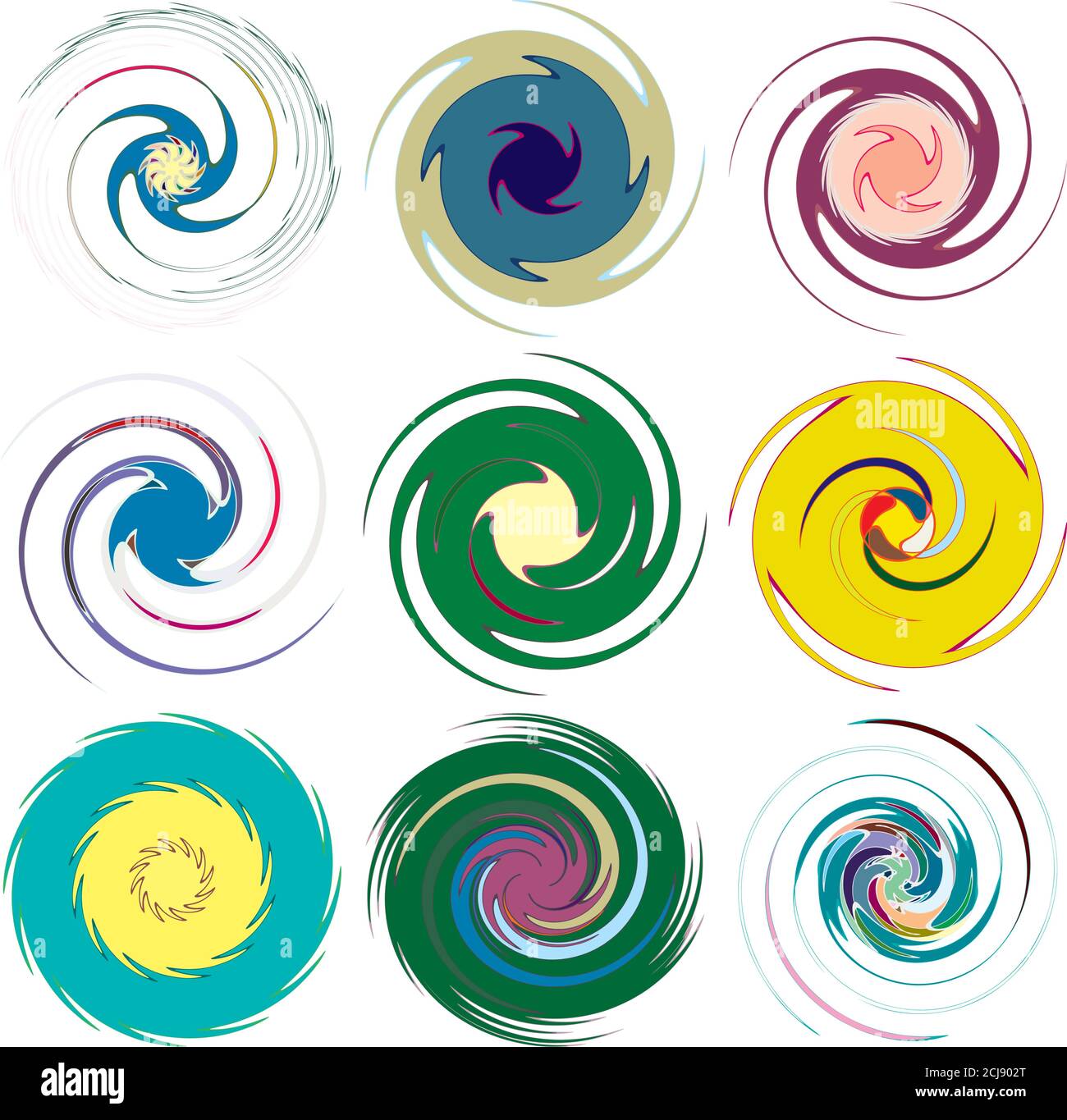 Abstract concentric, radial, concentric spiral, swirl, twirl and vortex ...