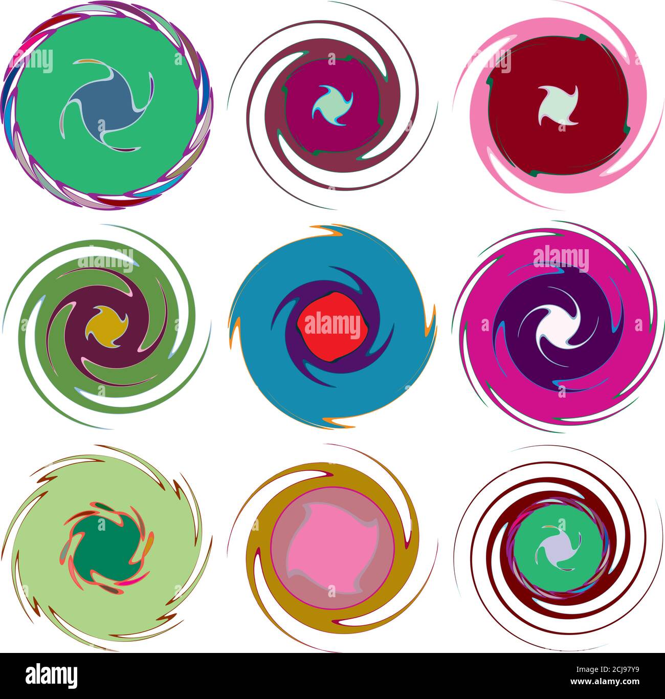 Abstract concentric, radial, concentric spiral, swirl, twirl and vortex ...