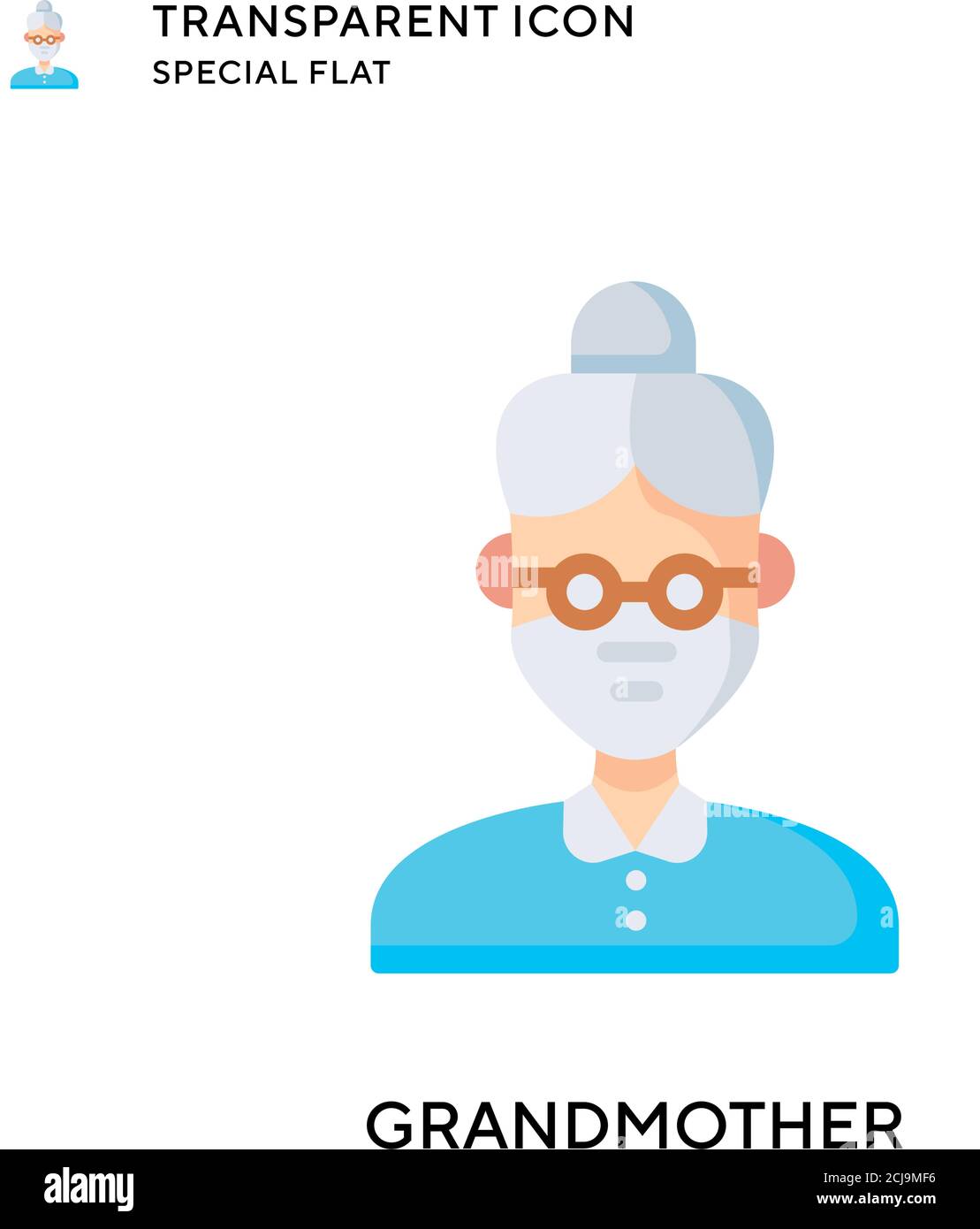 Grandmother vector icon. Flat style illustration. EPS 10 vector Stock ...