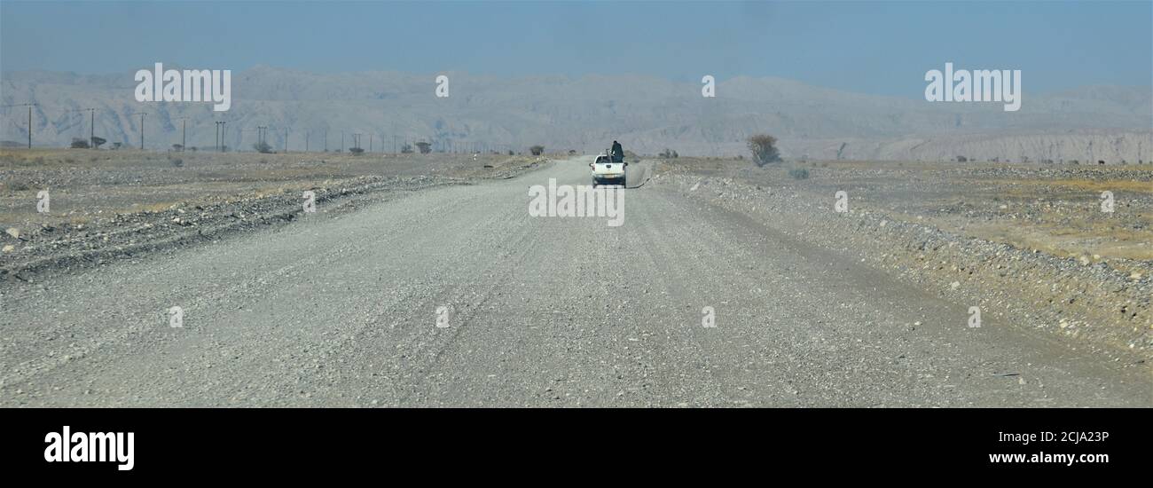 Amazing travel in the desert road in oman. vehicles. Muscat, oman : 16 ...