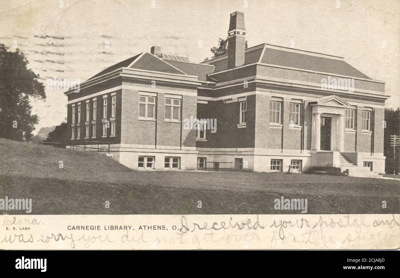 Postcard of carnegie library hi-res stock photography and images - Alamy