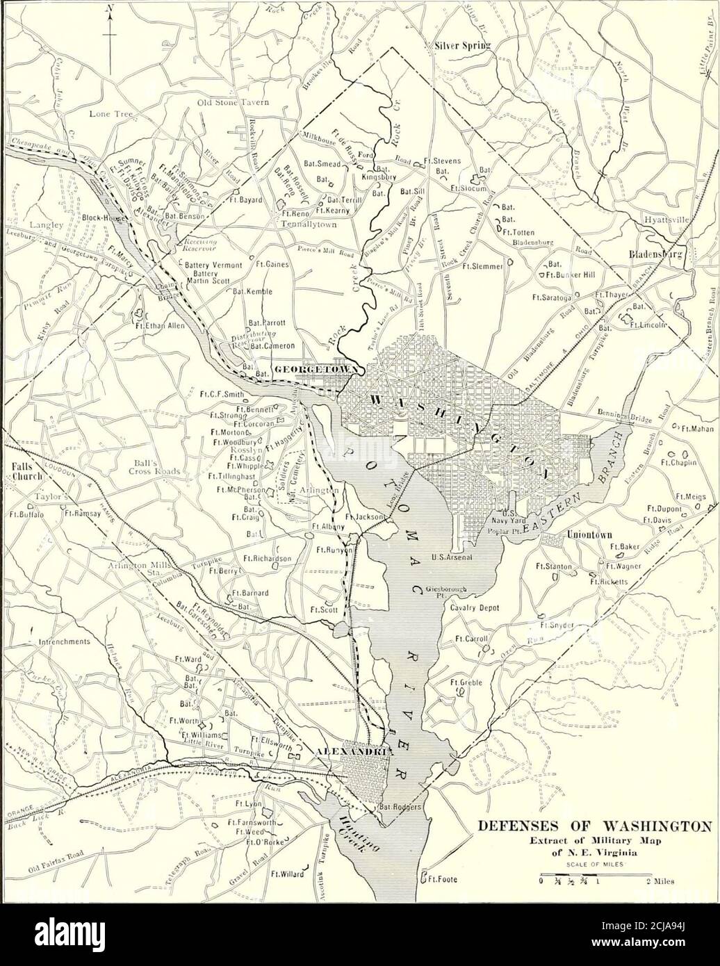 Map showing defenses of washington hi-res stock photography and images ...