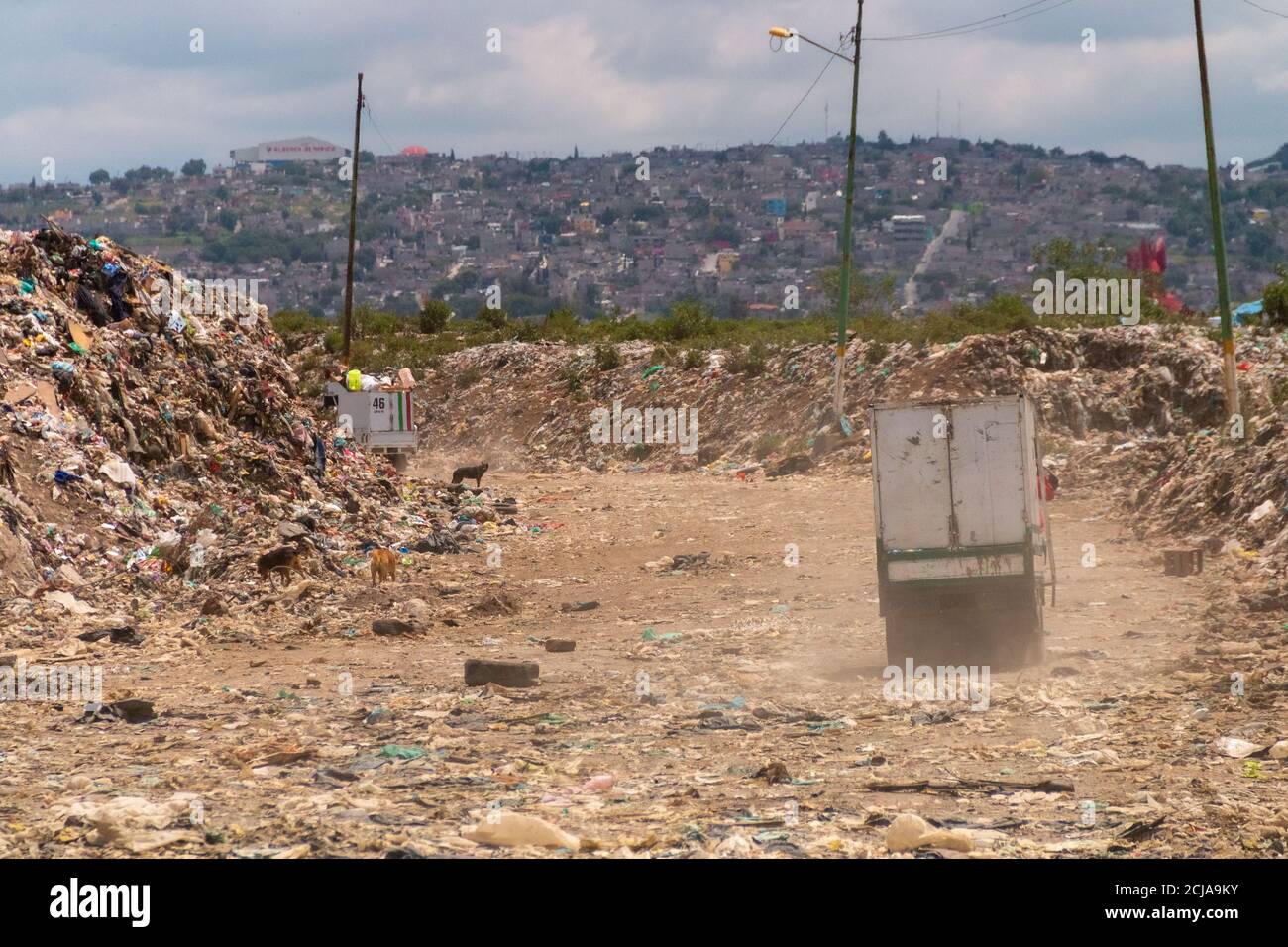 CDMX. Mexico September, 10, 2020. A huge landfill for waste disposal ...