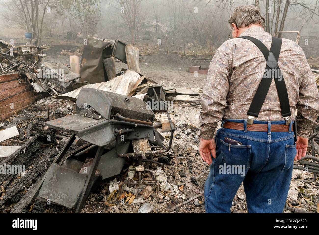 Estacada, USA. 14th Sep, 2020. Larry Weyand lived here with his wife ...