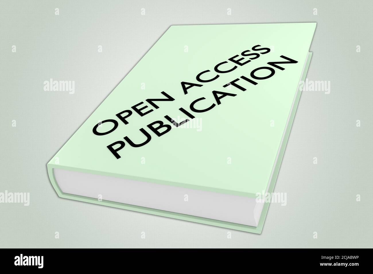 3D illustration of OPEN ACCESS PUBLICATION script on a book, isolated ...
